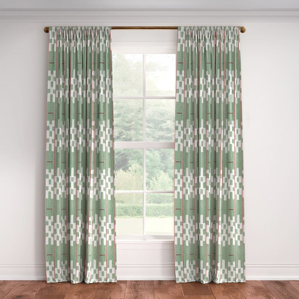 St. Frank | Green Lattice Baule Rod Pocket Curtain