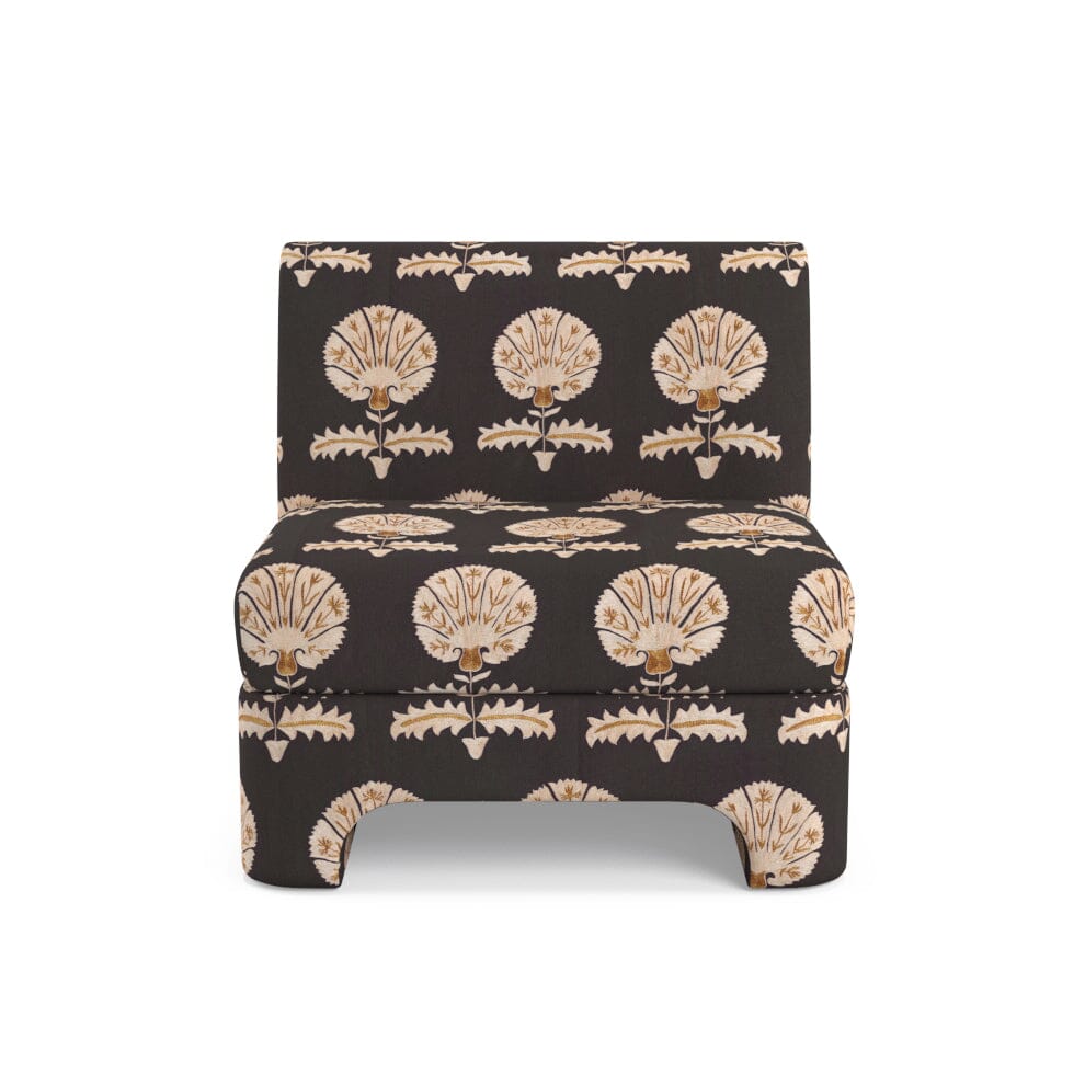 St. Frank | Sienna Slipper Chair - Black Daisy Suzani