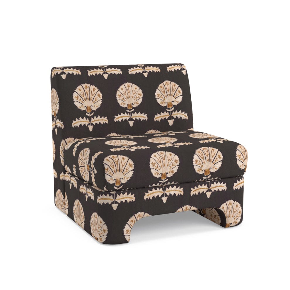 St. Frank | Sienna Slipper Chair - Black Daisy Suzani