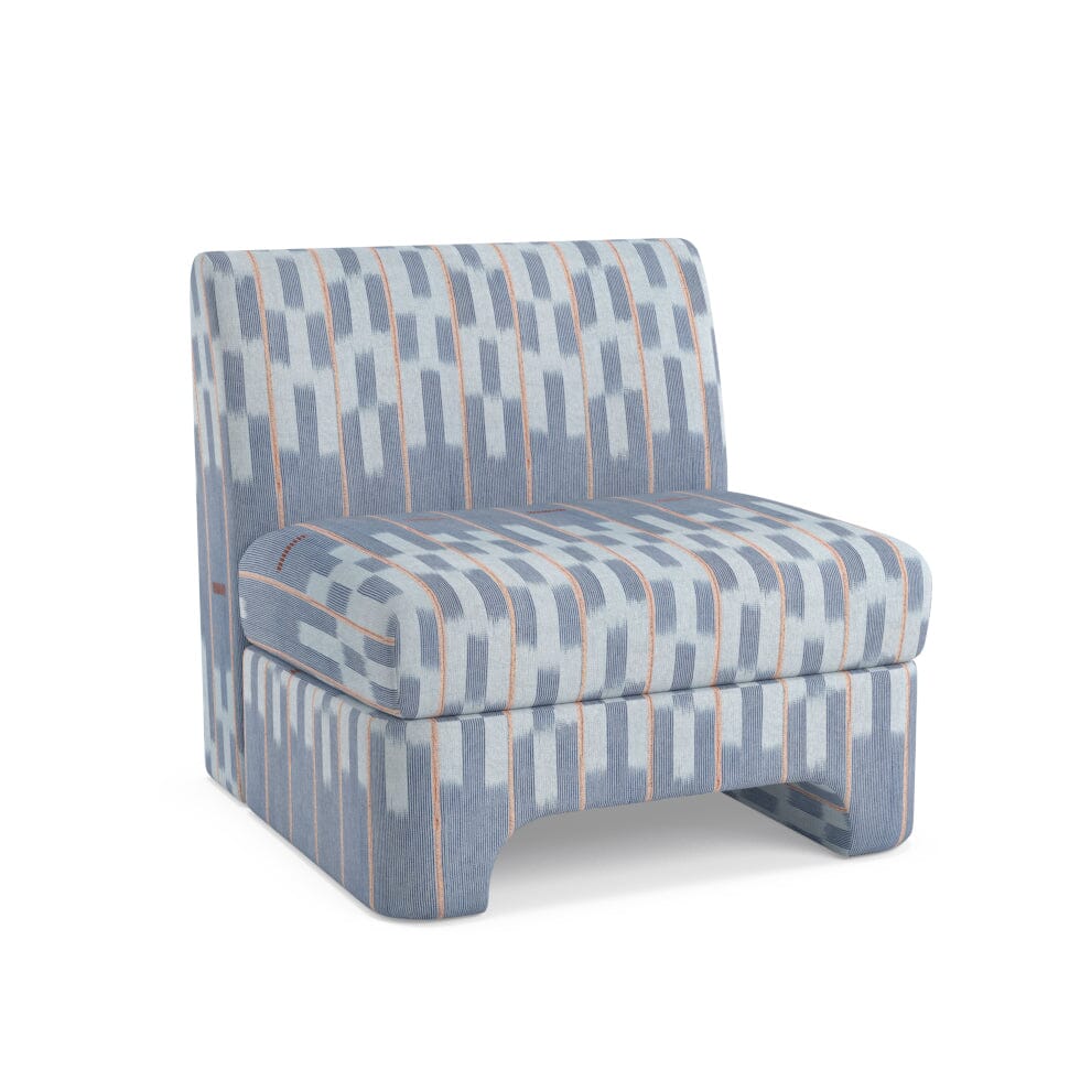 St. Frank | Sienna Slipper Chair - Chambray Lattice Baule