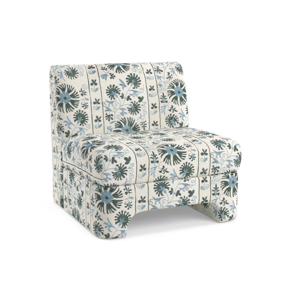 St. Frank | Sienna Slipper Chair - Sage Ribbon Suzani