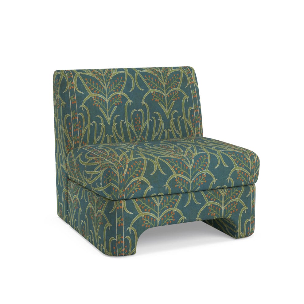 St. Frank | Sienna Slipper Chair - Teal Vines Suzani